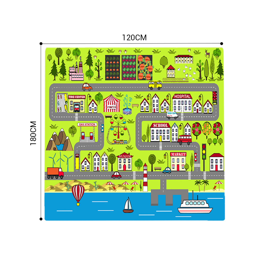SOGA 120cm Kids Ru g Street Map Play Mat Educational Baby Theme Park A ...